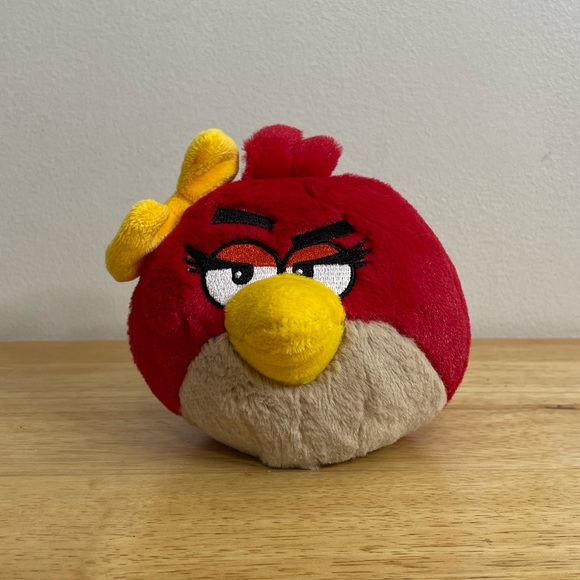 angry birds | Toys | Angry Birds Red Girl Bird W Yellow Bow Plush ...